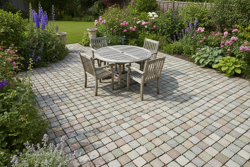 Raj Green Riven Sandstone Setts